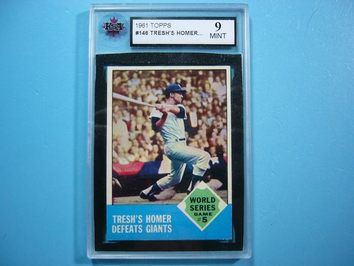 1963 TOPPS MLB BASEBALL CARD #146 TOM TRESH WORLD SERIES GAME 5 KSA 9 ...