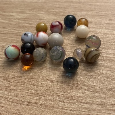 Antique Handmade German Marbles Lot Of 17 Assorted Marbles Size 11.8mm ...