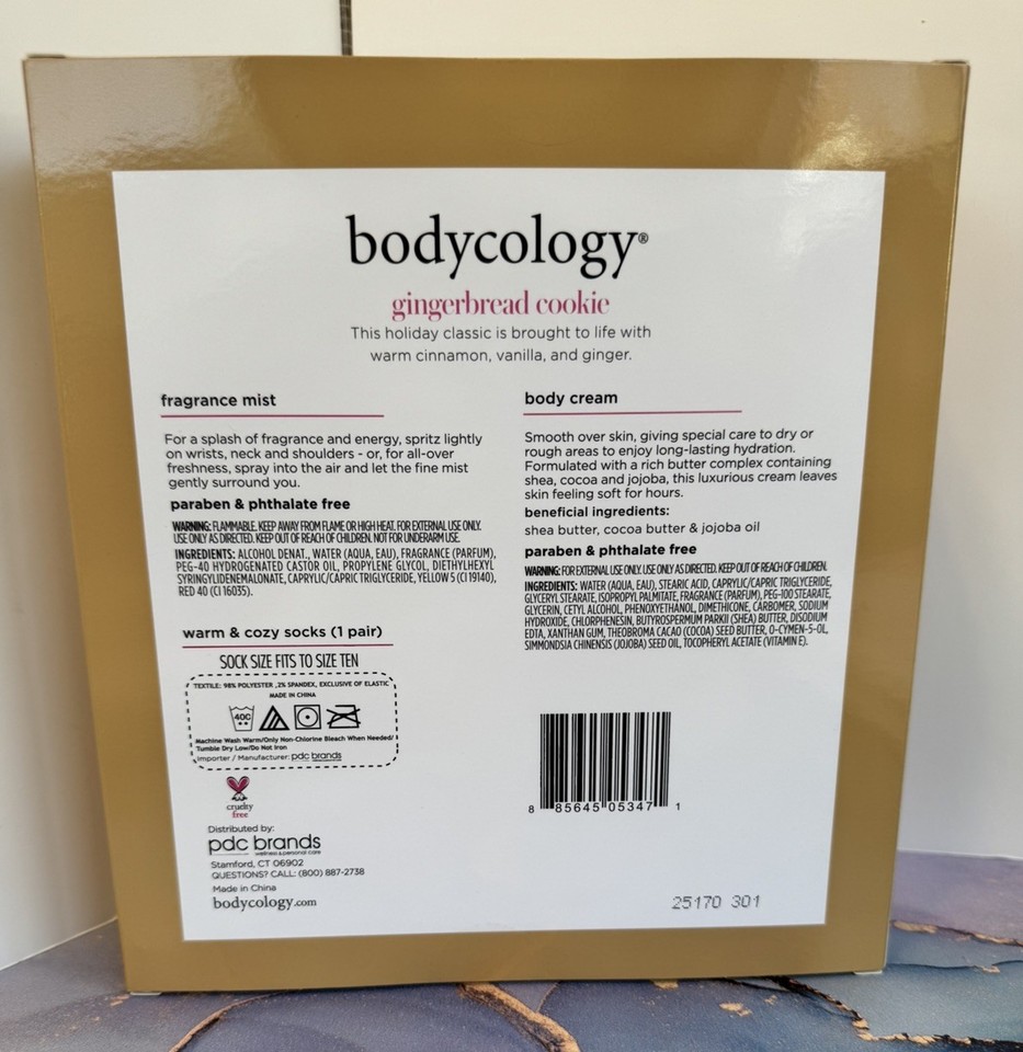 Bodycology Gingerbread Cookie Body Cream Fragrance Mist & Socks 3pc ...