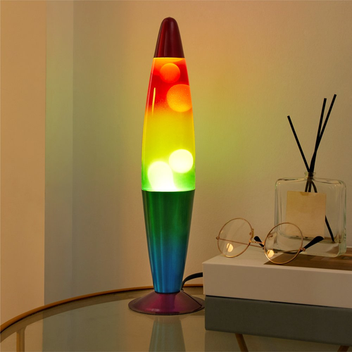 16" Rainbow Lava Motion Volcano Lamp, White Wax | eBay