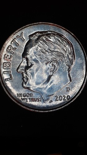 2020d Roosevelt dime Mint Error Finger Fitted Damaged Rivers Nise One ...