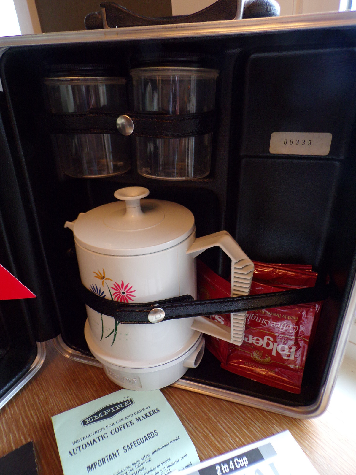 Vtg Regal Platt Poly Perk Coffee Maker Pot 2-4 Travel Case~Floral Retro ...