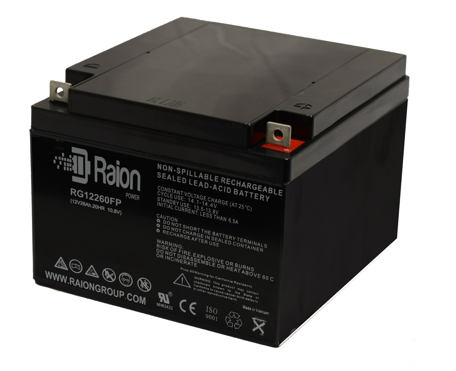 Raion Power 12V 26Ah Replacement Battery For Power Sonic PS-12260-NB ...