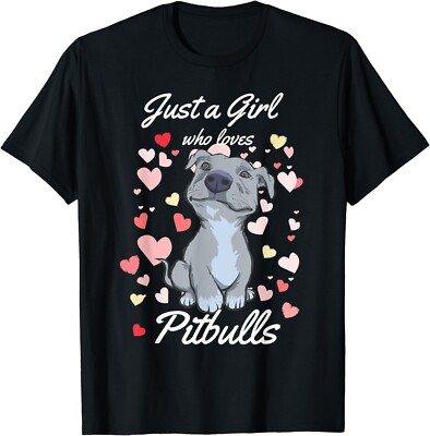 Just a girl who loves pitbulls pibble mom hearts Gift Unisex T-Shirt | eBay