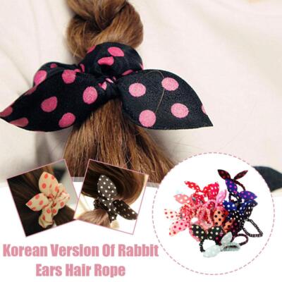 Cute Rabbit Ear Hair Bands Girl Rubber Band Elastic Headwearaud Baby ...