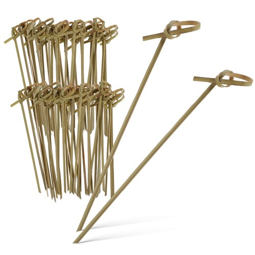 100 Pcs Cocktail Skewers Bamboo Knot Picks Fruit Charcuterie ...