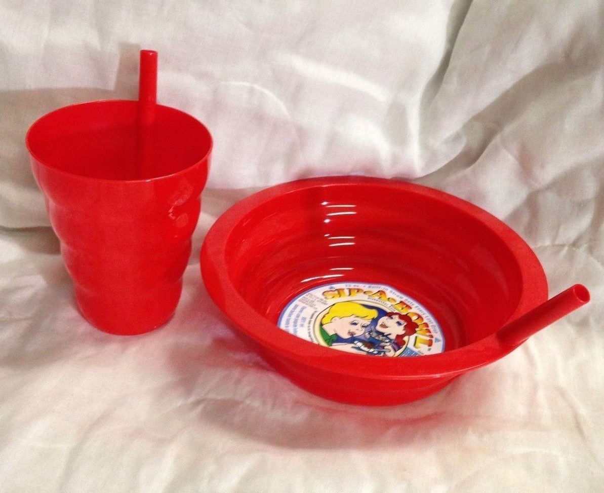 Sip-A-Bowl or Cup Built in straw BPA Free Dishwasher Safe Made In USA 4 ...