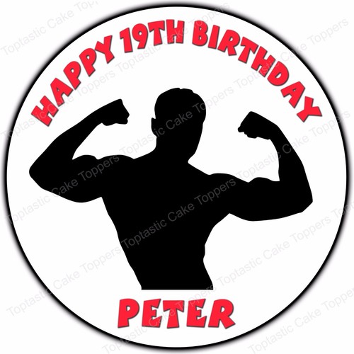 Personalised Gym Fitness Muscle Man Bodybuilding Edible Icing Cake ...