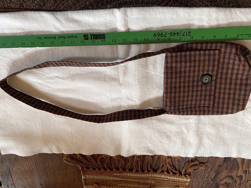 Handmade Fabric Orange And Black Plaid Small Purse Shoulder Bag Fall ...