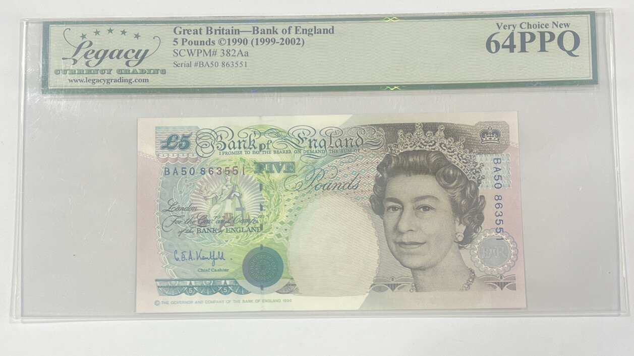 Great Britain Bank of England 5 Pounds 1990 (1999-2002) Very Choice New ...