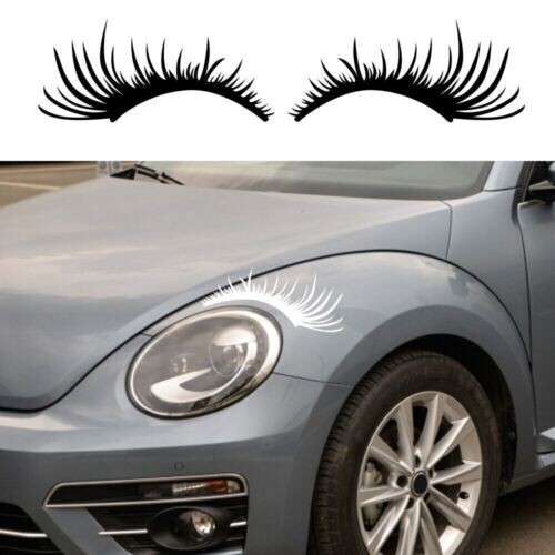 Eyelashes Stripe Vinyl Stickers For Car Headlight Fog Eyebrow ...