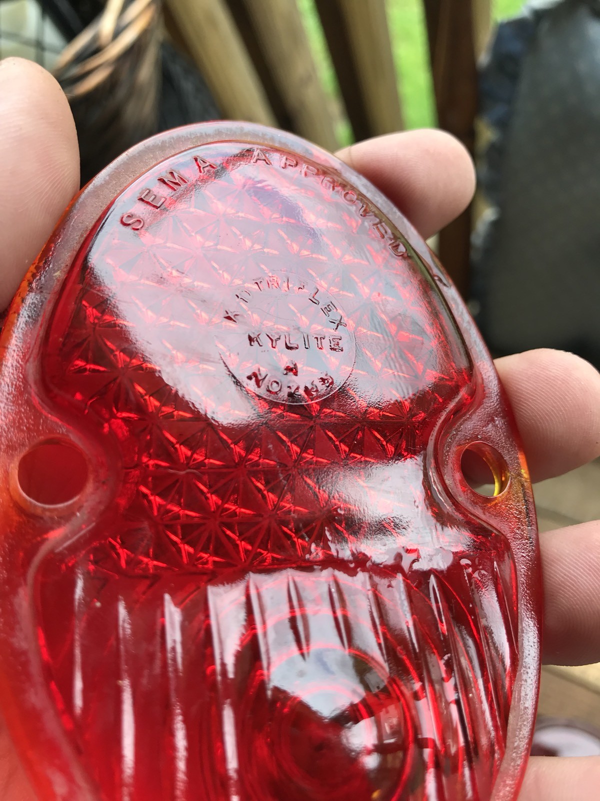 Triflex Relite Kylite No 243 ? Red Glass Lens Vintage Automotive | eBay