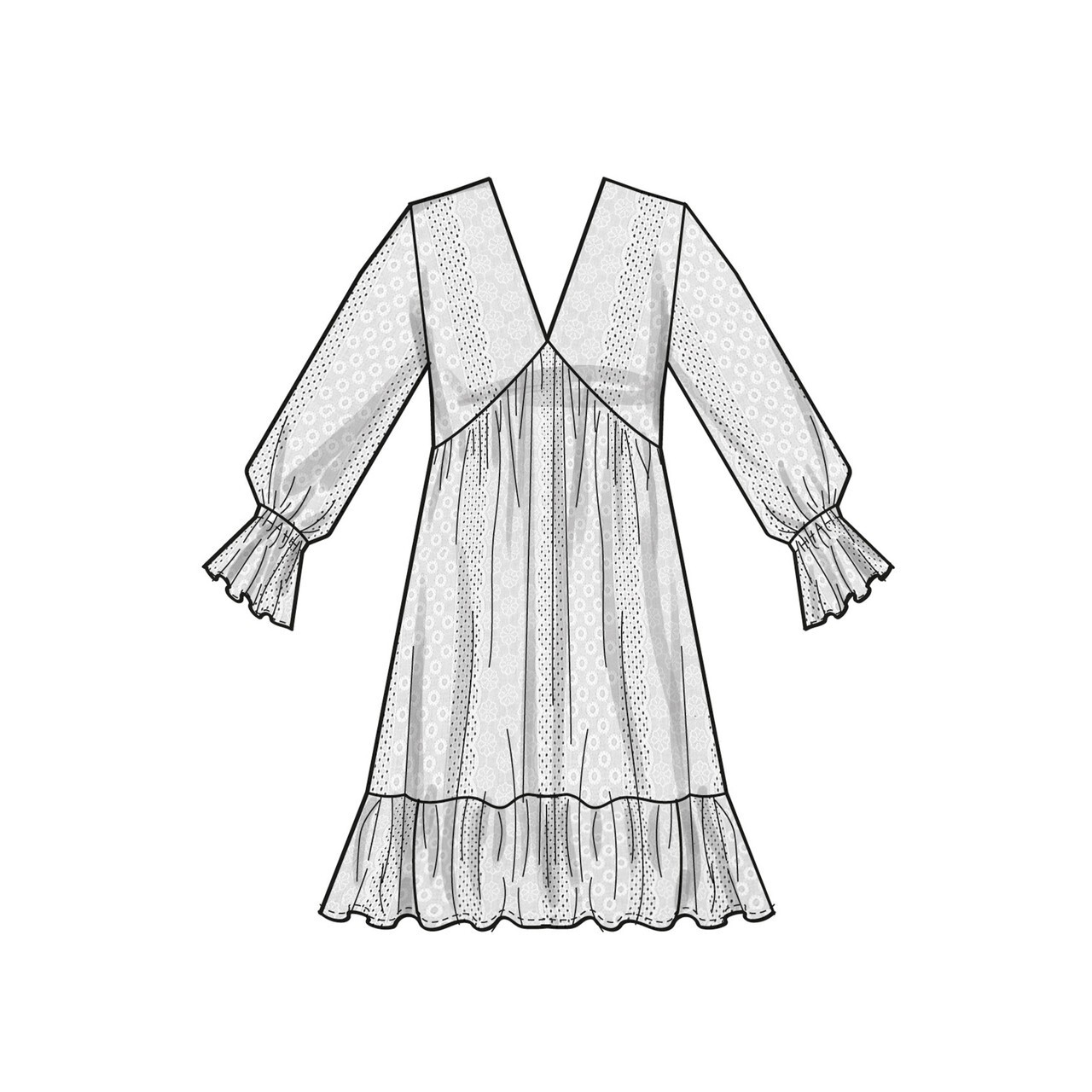 SIMPLICITY SEWING PATTERN 9702 MISSES 8-16 V-NECK DRESS, TIERED MAXI ...