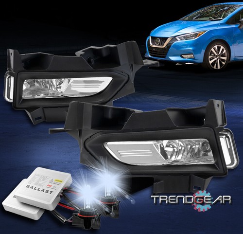 For 2020-2021 Versa Front Bumper Fog Lights Lamps Chrome w/8000K HID ...