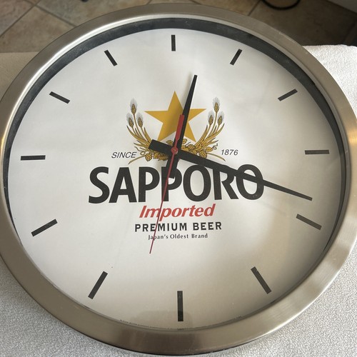Sapporo Japanese Beer Bar Man Cave Neon Advertising Wall Clock Sign | eBay