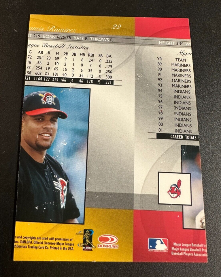 Aramis Ramirez 2002 Donruss Elite Baseball Error Miscut Card #22 ...