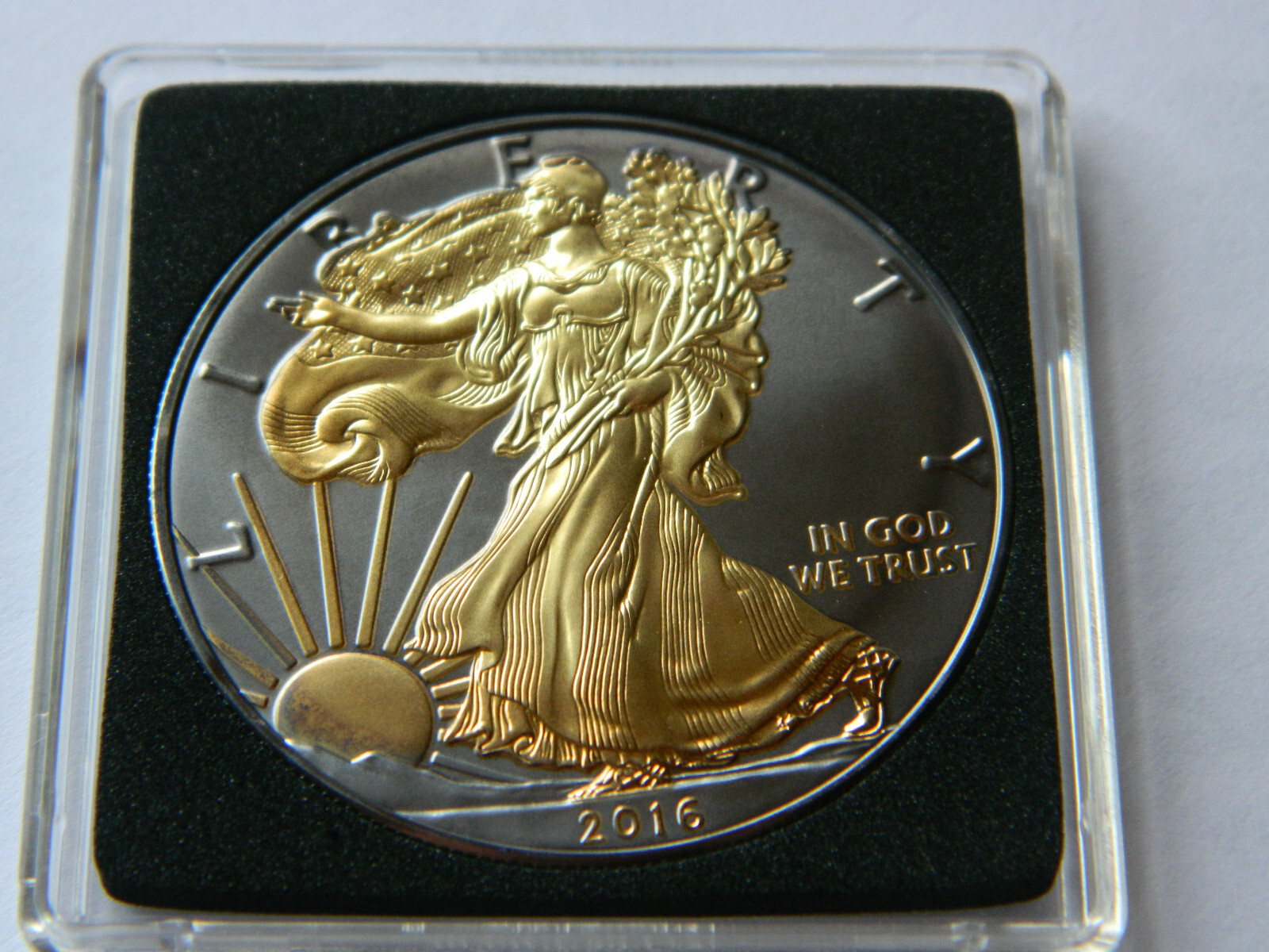 2016 1 Dollar 1oz Silver .999, gilded 24ct Gold, black Ruthenium ...