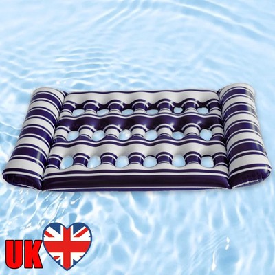 Inflatable Floating Bed PVC Pool Floats Hammock Foldable for Swimming ...