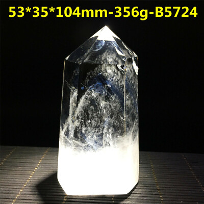 B5724-356g RARE NATURAL BLUE "Angel Feathers" QUARTZ CRYSTAL POINT ...