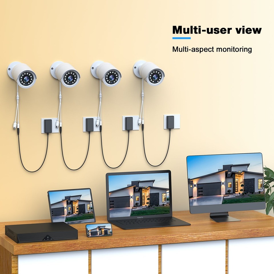 8CH 1080P Lite DVR 1080P CCTV Home Security Camera System Night Vision ...