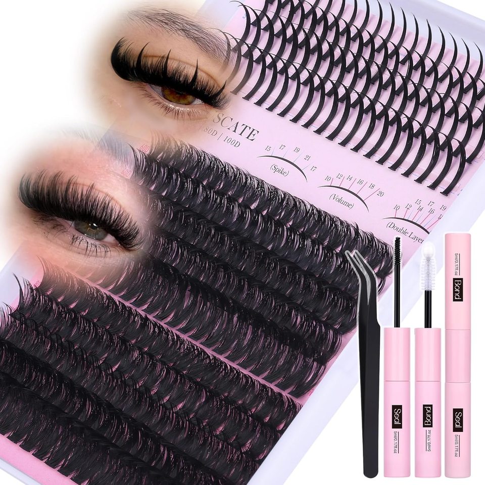 Lash Clusters Kit 60D80D with Lash Spikes Eyelash Clusters Volume ...