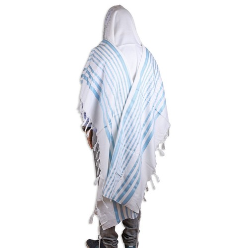 Talitnia Wool Tallit Prayer Shawl light Blue kosher Israel Jewish model ...