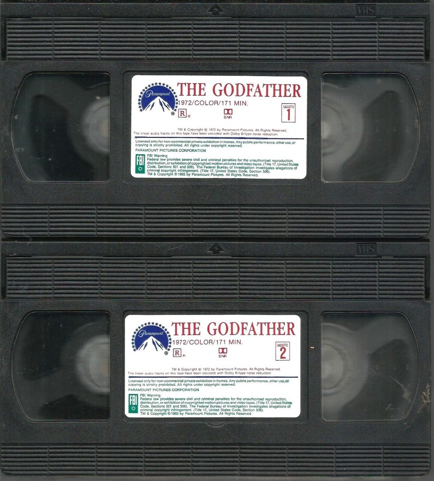 The Godfather VHS 1990 Marlon Brando Al Pacino James Caan Gangster ...