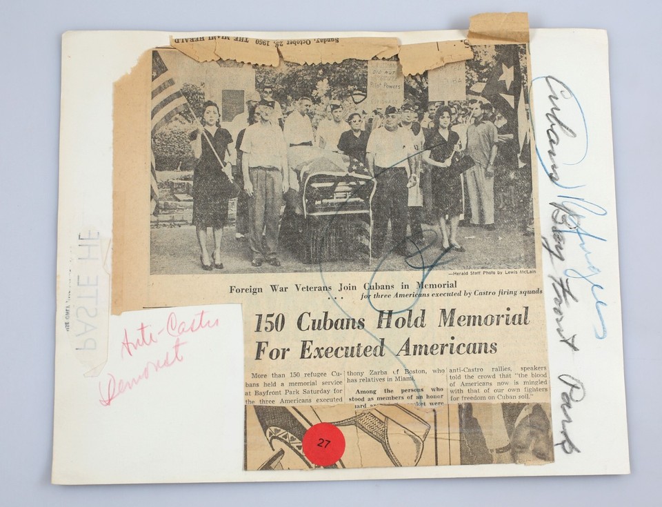 Original Vintage News Photo Miami Herald Anti Castro Demonstration 1960 ...