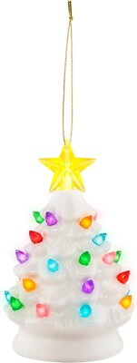 Christmas Is Forever 5.25” White Nostalgic 5.25" Ceramic Tree LED ...