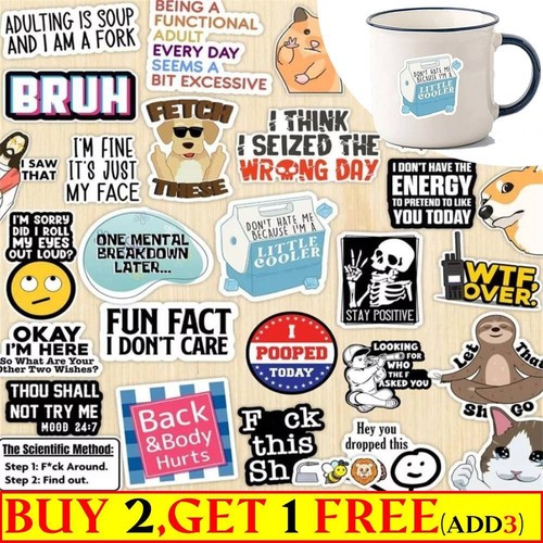 Set of 130 PCS Funny Saying Stickers,Funny Stickers for Adults (Dirty ...