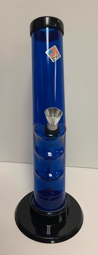 9" ACRYLIC PLASTIC SLANTED HAND GRIP HOOKAH WATER PIPE THUMB CARB BLUE ...