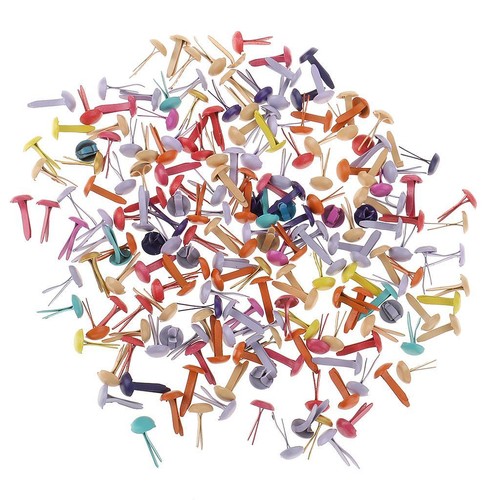 200x Iron Brad Paper Fastener Decorative Brads Scrapbooking Craft 5 ...