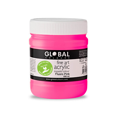 Fluoro Pink - Global Colours Eco-Friendly Fine Art Acrylic Artist Paint ...