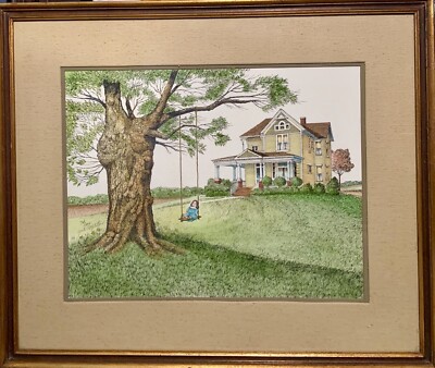 Jack Appleton Original Matted Framed Watercolor SUMMER, signed ...