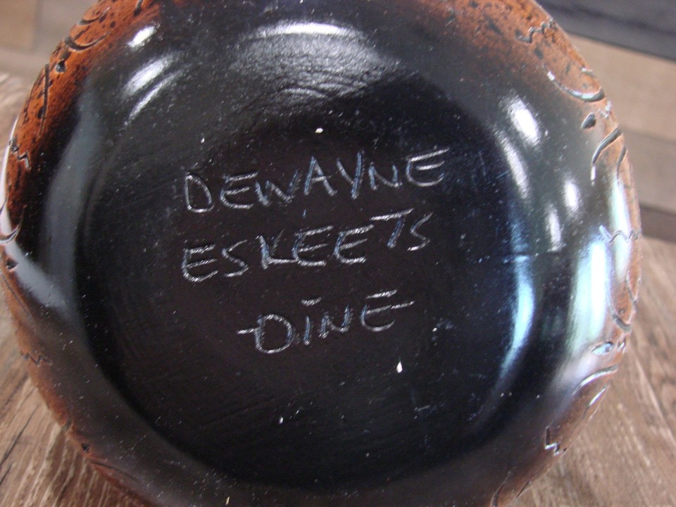 Native American Hand Etched Pottery Signed Dewayne Eskeets | eBay