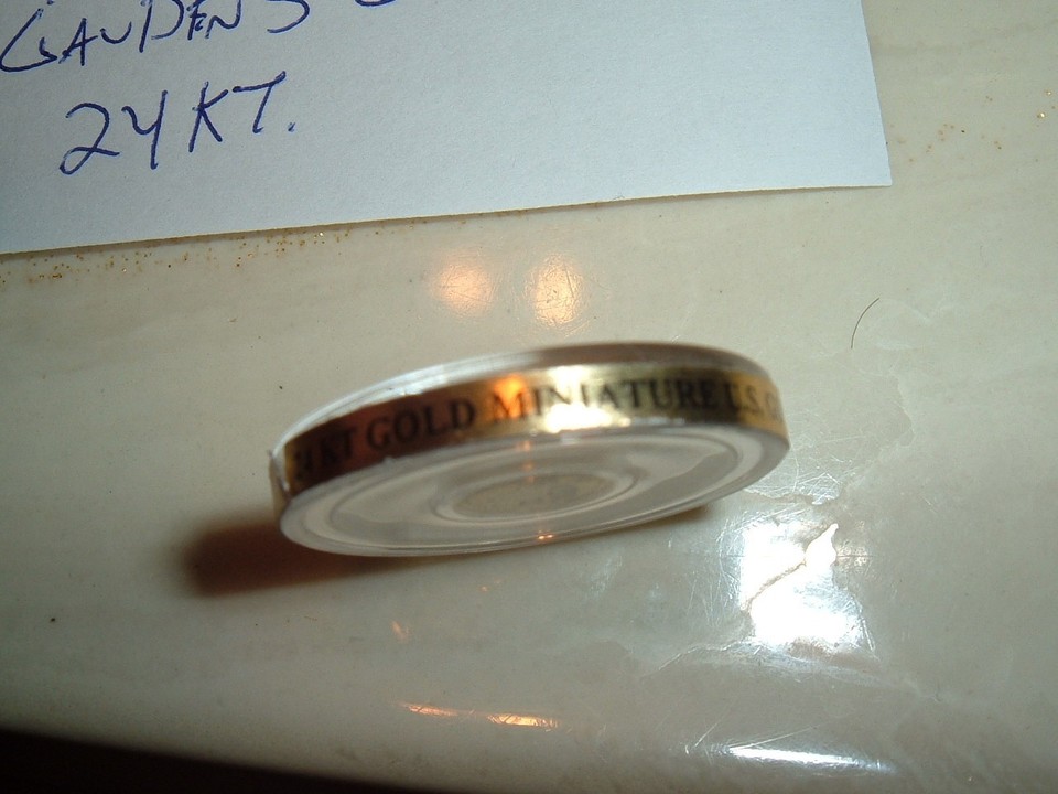 Solid 24KT Gold US GOV'T Saint Gaudens Miniature Gold Piece Coin ...