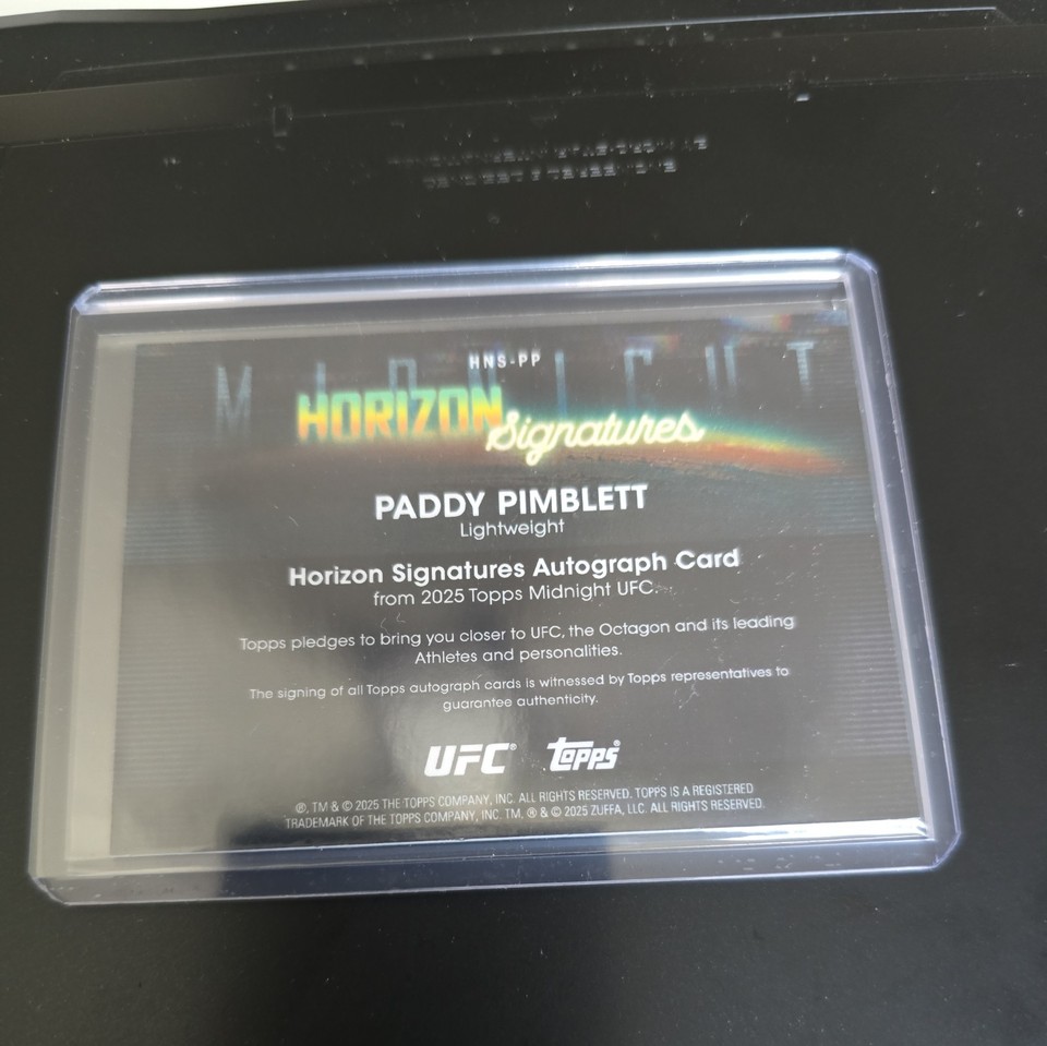 2025 Topps Midnight UFC Paddy Pimblett Horizon Signatures Auto 🔥 | eBay