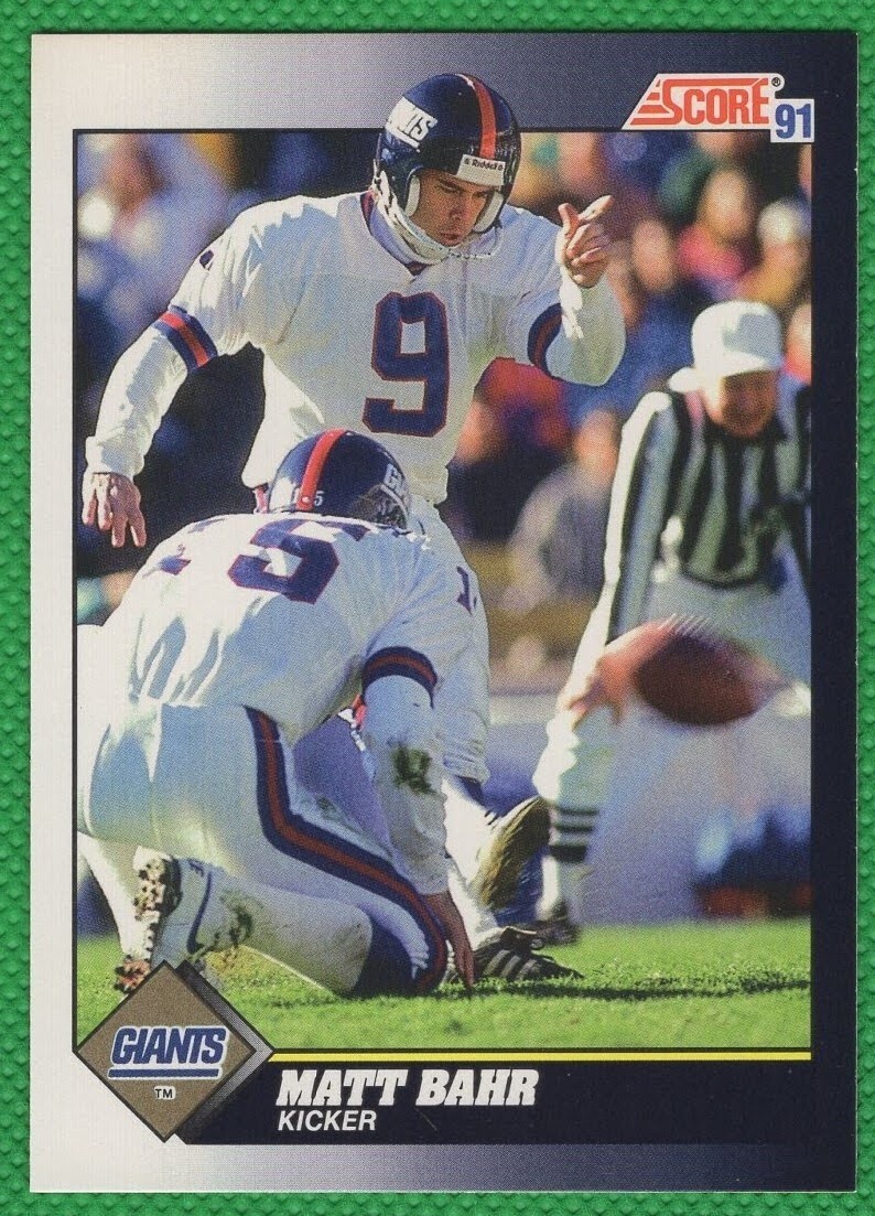 Matt Bahr - 1991 Score #481 - New York Giants Football Card | eBay