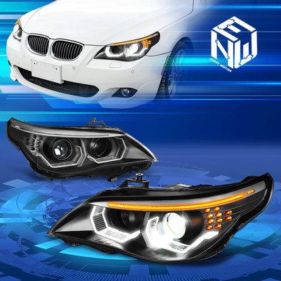 For 08-10 BMW 5-Series M5 3D LED DRL U-Halo HID Projector Headlight ...
