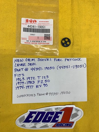 NEW OEM SUZUKI PETCOCK Packing Seal (44341-19051) T125,FZ50,1974-77 ...
