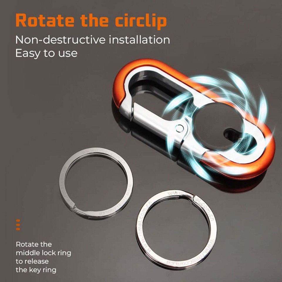 Carabiner Heavy Duty Double Ring KeyChain - locking key ring, key fob ...