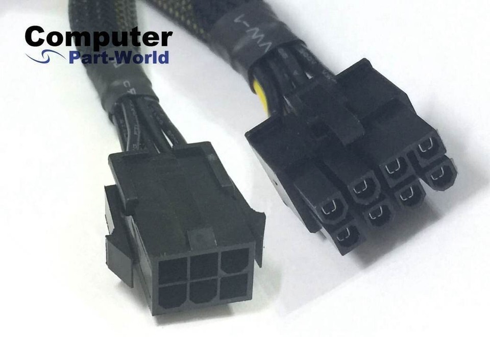 GPU POWER ADAPTER FEMALE 6 PIN TO MALE 8 PIN POWER CABLE for HP N1G35AA ...