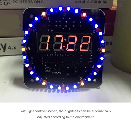 DIY Light Control Rotation Digital LED Electronic Temperature Clock Kit ...