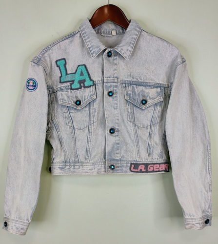 Vintage 80s LA Gear Original Denim Jean Jacket Medium Fits Small Crop ...
