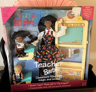 Teacher Barbie African American Doll w/ 2 Students 1995 Mattel #13915 ...