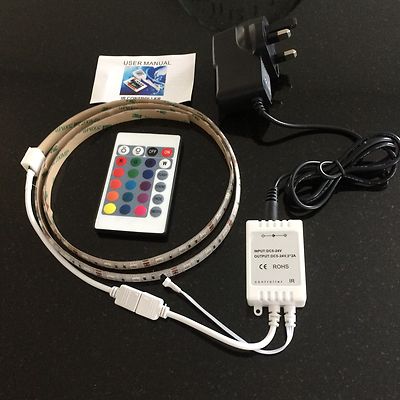 1M Colour Changing RGB LED Under Kitchen Cupboard Cabinet Strip Lights ...