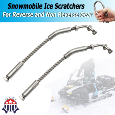 For Polaris Ski Doo Snowmobile Ice Scratchers W/ Carbide Tips Reverse ...