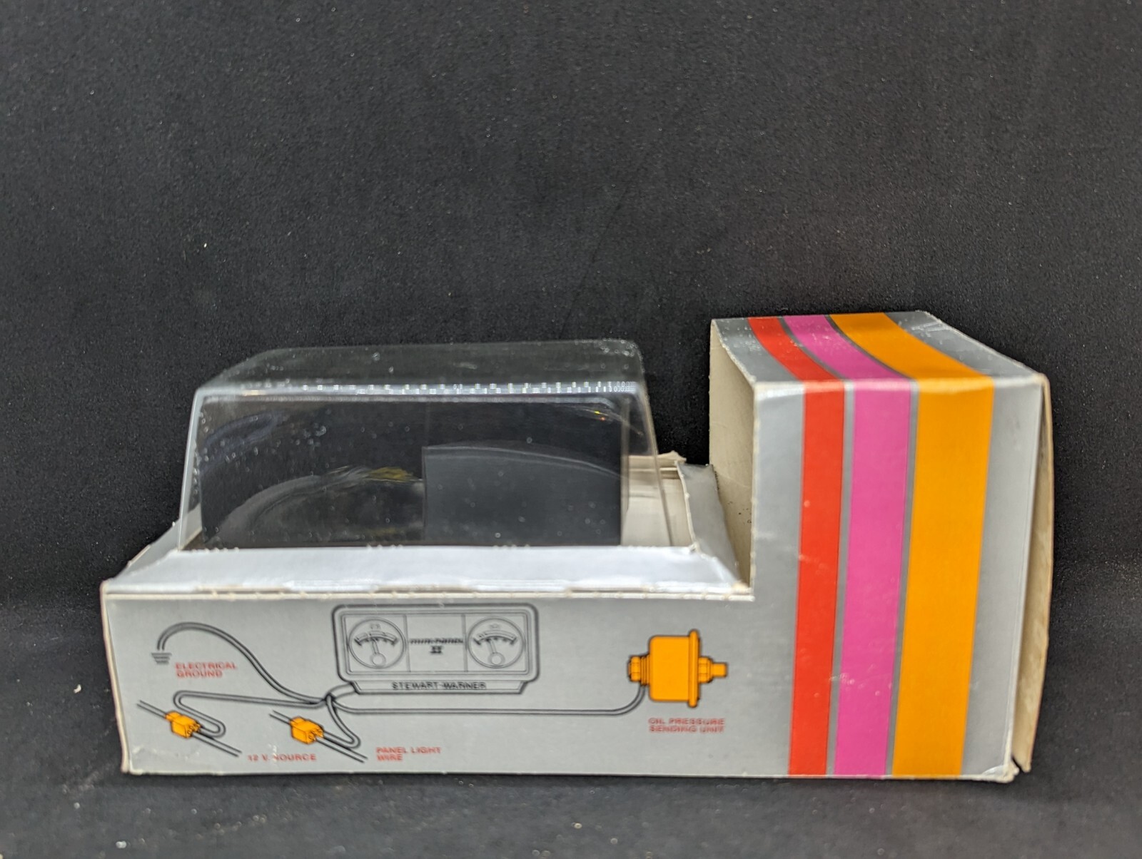 NOS STEWART WARNER MINI PANEL II OIL PRESSURE VOLTMETER BATTERY CLUSTER ...