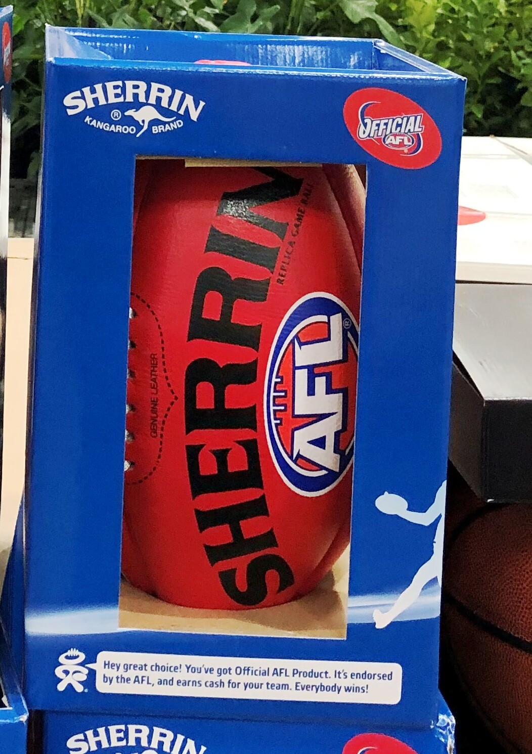 New Sherrin Official AFL Football Genuine Red Leather Replica Game Ball ...