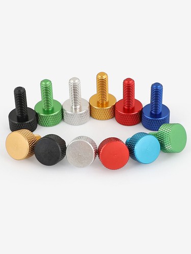 2/5/10pcs M3-M6 Aluminum Alloy Knurled Thumb Screw Flat Head Hand Grip ...